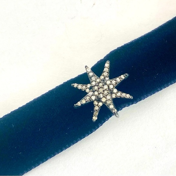 Jewelry | Pave Diamond Starburst Velvet Choker | Poshmark